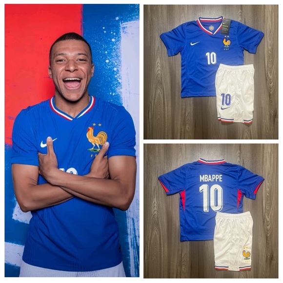 Shirts & Tops | 224 Mbappe 10 France Home Kids Soccer Jersey Kit | Poshmark